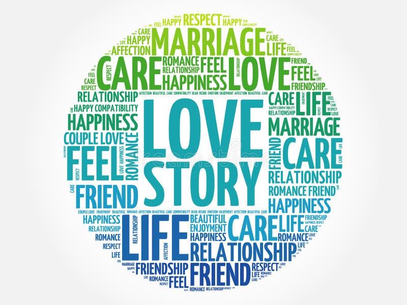 Love Story Circle Word Cloud Stock Illustration - Illustration of ...