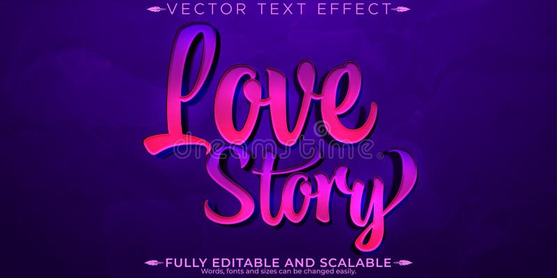 Love Story Text Effect, Editable Romance and Passion Customizable Font ...