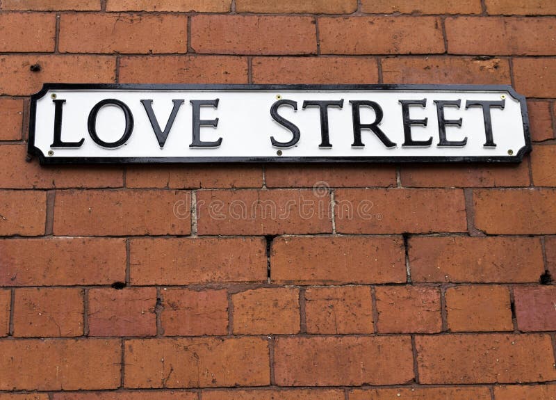 Rusty Metal High Street Road Sign on Brick Wall Stock Image - Image of ...