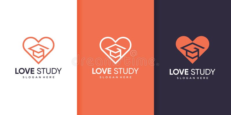 Love Study Logo Template with Modern Concept Premium Vector Stock ...