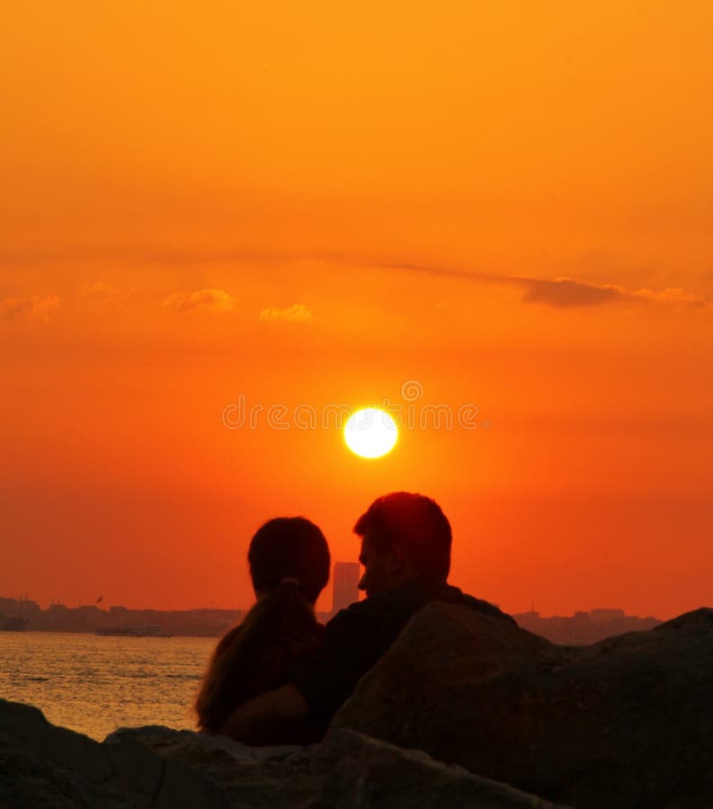Love sunset stock photo. Image of girlfriend, beauty - 86012144