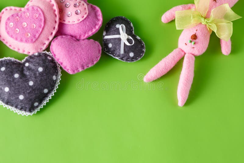 Love Symbol Concept. Soft Handmade Heart Stock Image - Image of fabric ...