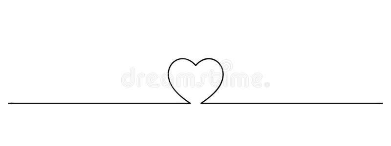 Love Symbol Continuous One Line Drawing, Single Heart Lineart, Black ...
