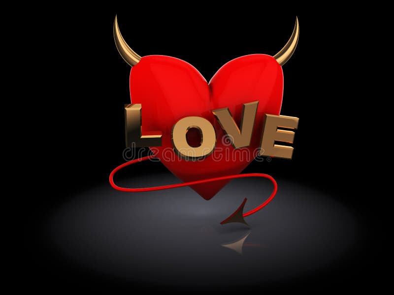 Devil love stock illustration. Illustration of heart, stud - 7615069