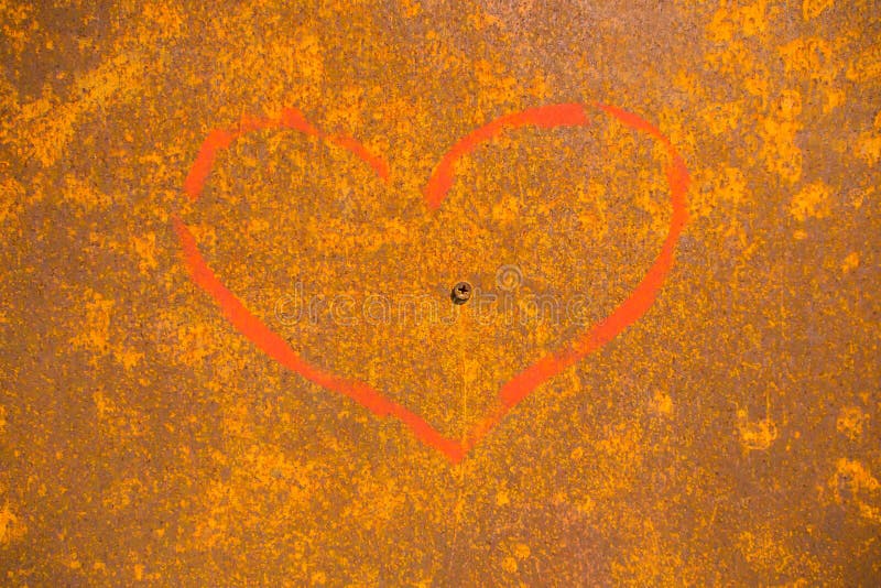 Love Symbol Painted on Background with Rust on Steel Stock Photo ...