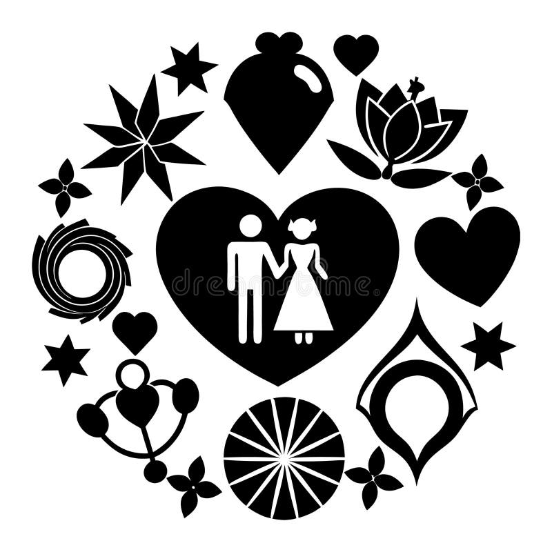 Love Symbols Silhouette Vector 1 Stock Vector - Illustration of clip ...