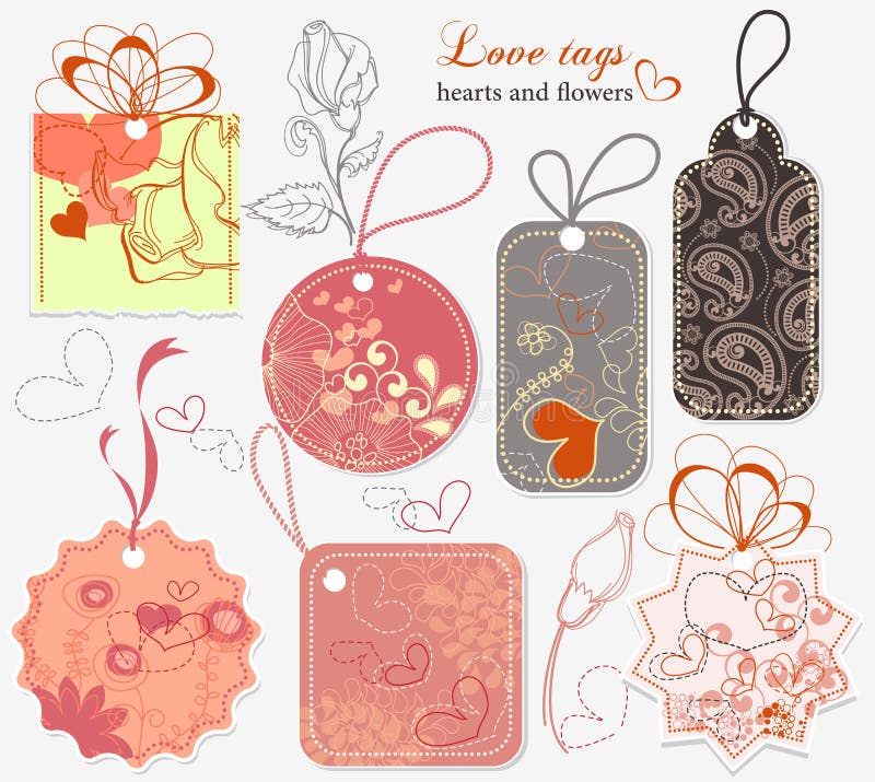 Love tags stock vector. Illustration of pattern, collection - 17465884
