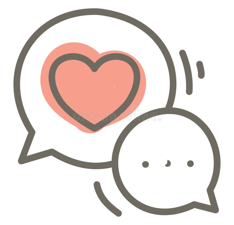 Love Talk Chat Dating, Heart Shape in Message Bubble Stock Vector ...