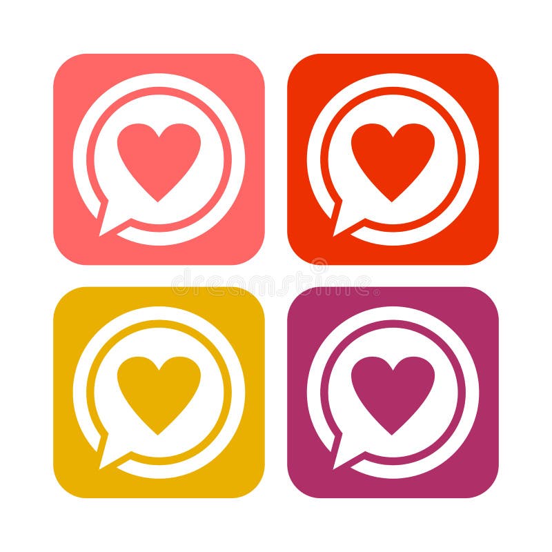 Love Talk Rounded Square Icons Stock Vector - Illustration of design ...
