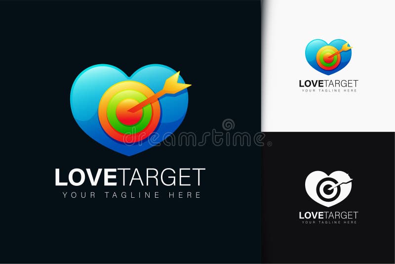 Love Target Logo Design with Gradient Stock Vector - Illustration of ...