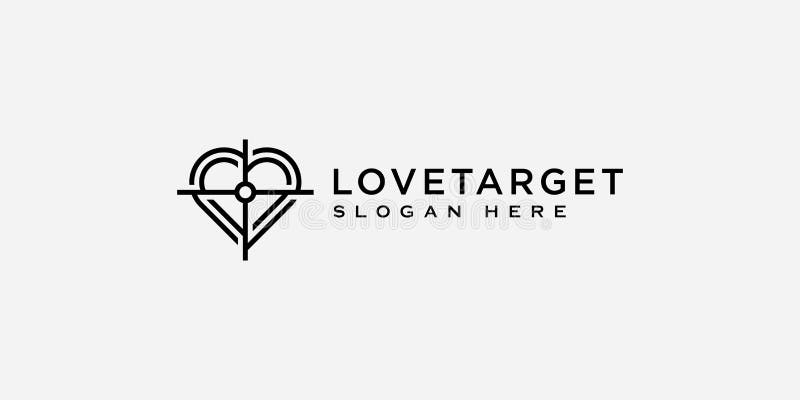 Love Target Logo Design Vector Template Stock Vector - Illustration of ...