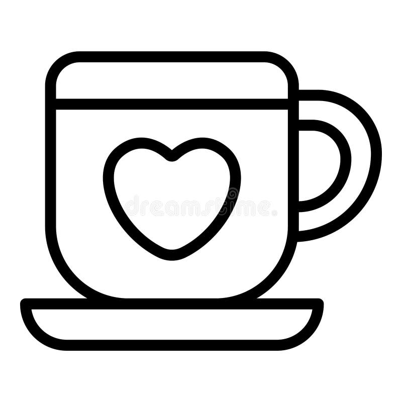 Love tea, cup simple line stock vector. Illustration of design - 260261304