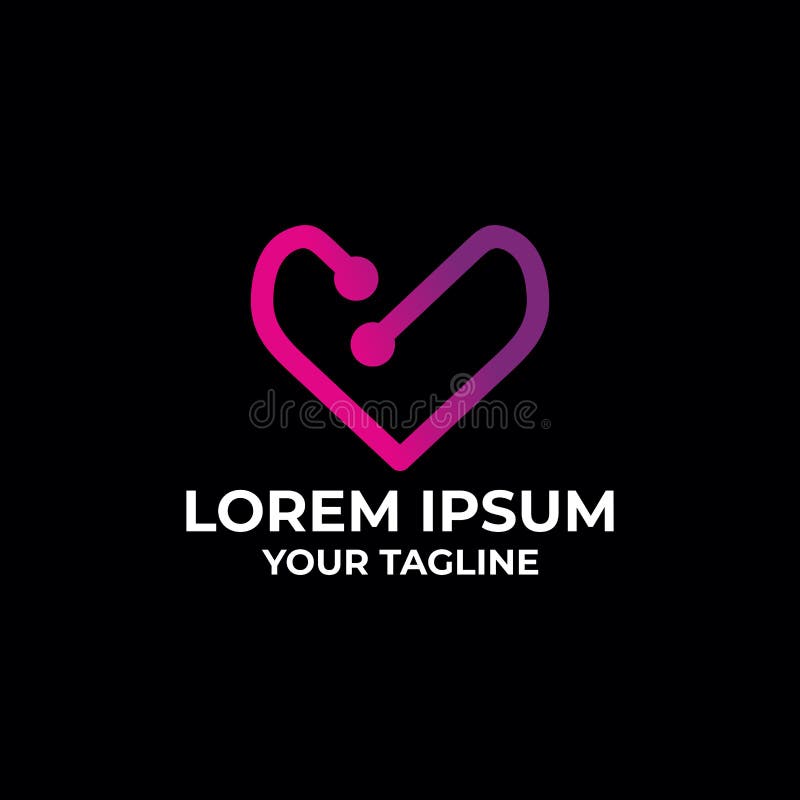 Love Tech Logo Vector Design Template Stock Vector - Illustration of ...