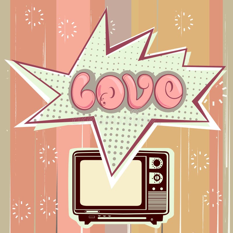 Love television stock vector. Illustration of video, splash - 12081523