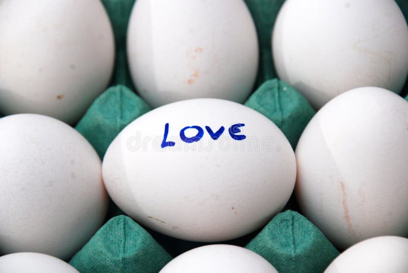 Love text on an egg stock photo. Image of white, container - 46507080