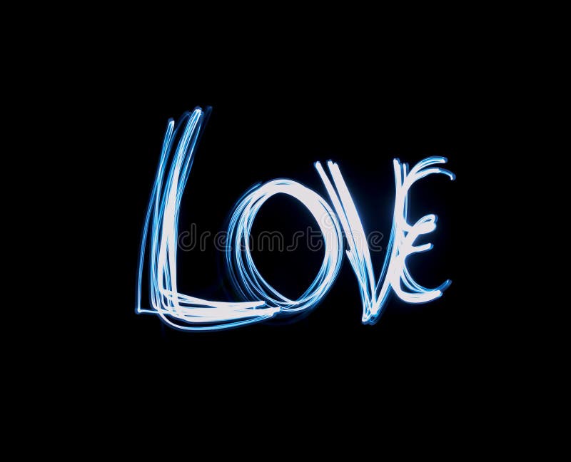 Love Text Painted with Light Stock Image - Image of handwriting ...
