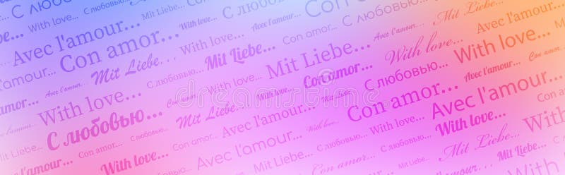 With Love Text Pattern Pink Gradient Background Stock Vector ...