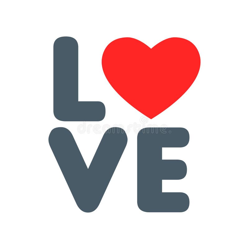 Love Text with Rounded Typography Stock Vector - Illustration of ...