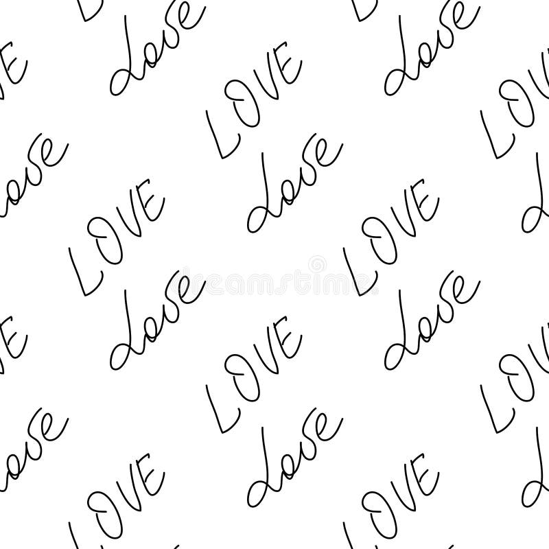 Love Text Seamless Pattern. Text Backgrounds Applicable in Printing ...