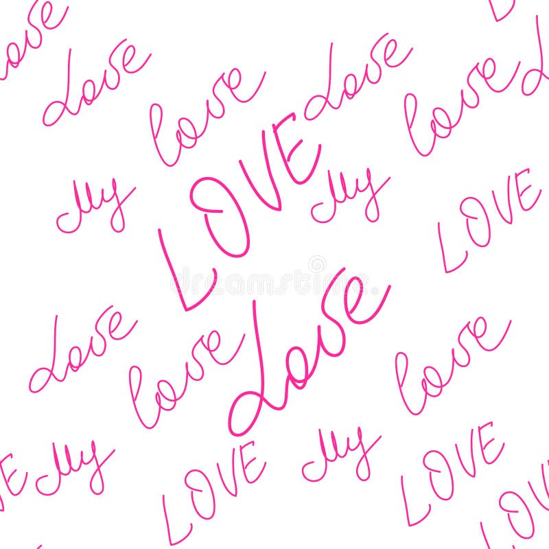 Love Text Seamless Pattern. Text Backgrounds Applicable in Printing ...