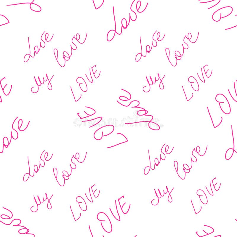 Love Text Seamless Pattern. Text Backgrounds Applicable in Printing ...