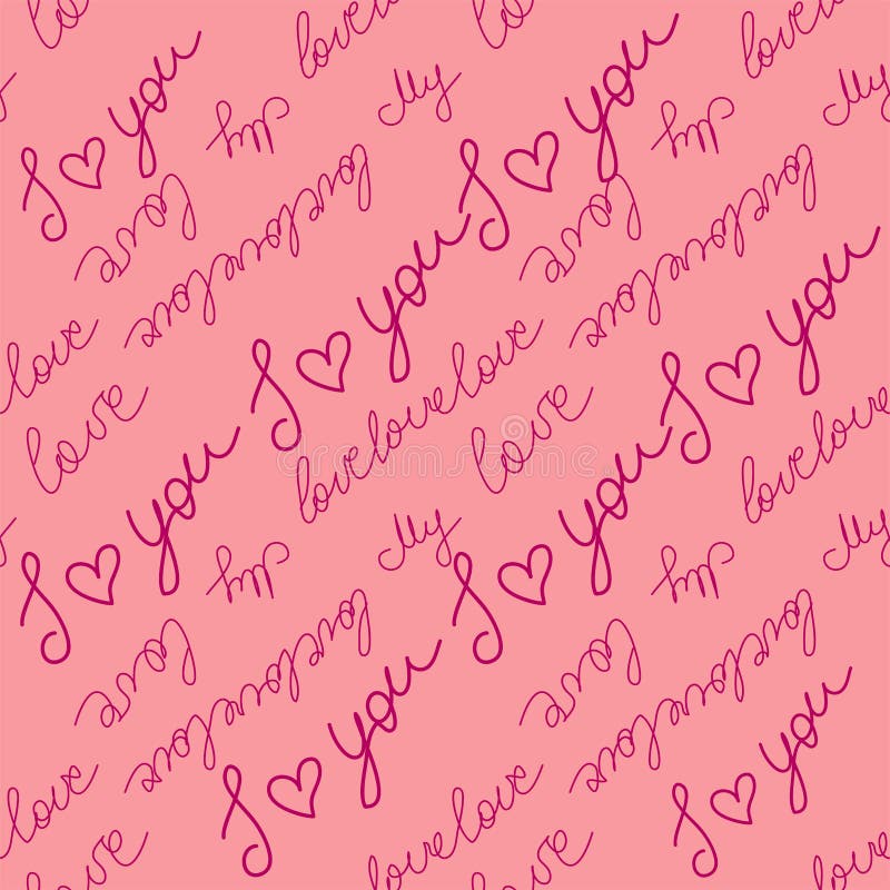 Love Text Seamless Pattern. Text Backgrounds Applicable in Printing ...