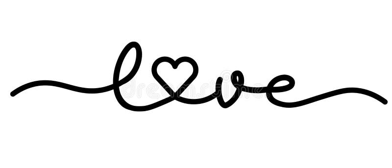 Love Text Vector Brush Calligraphy Banner. Modern Typography Script ...