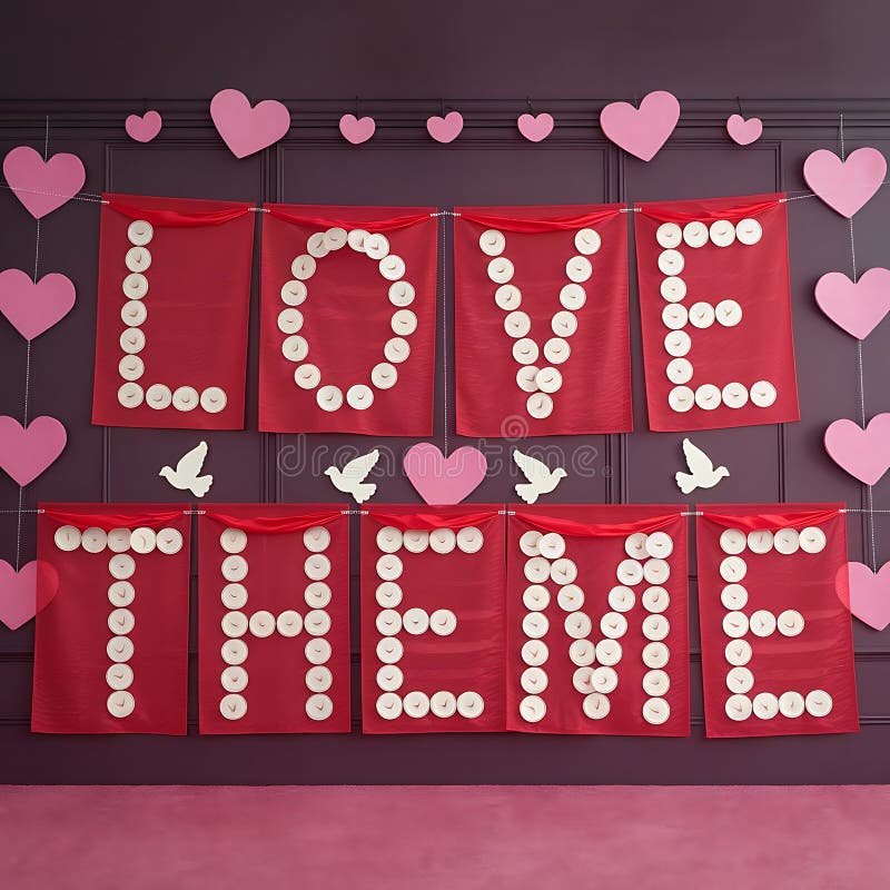 Love Theme Banner for Valentines Day Events Stock Illustration ...