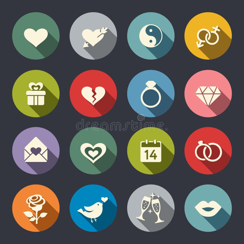 Love theme icon set stock vector. Illustration of celebration - 46213909
