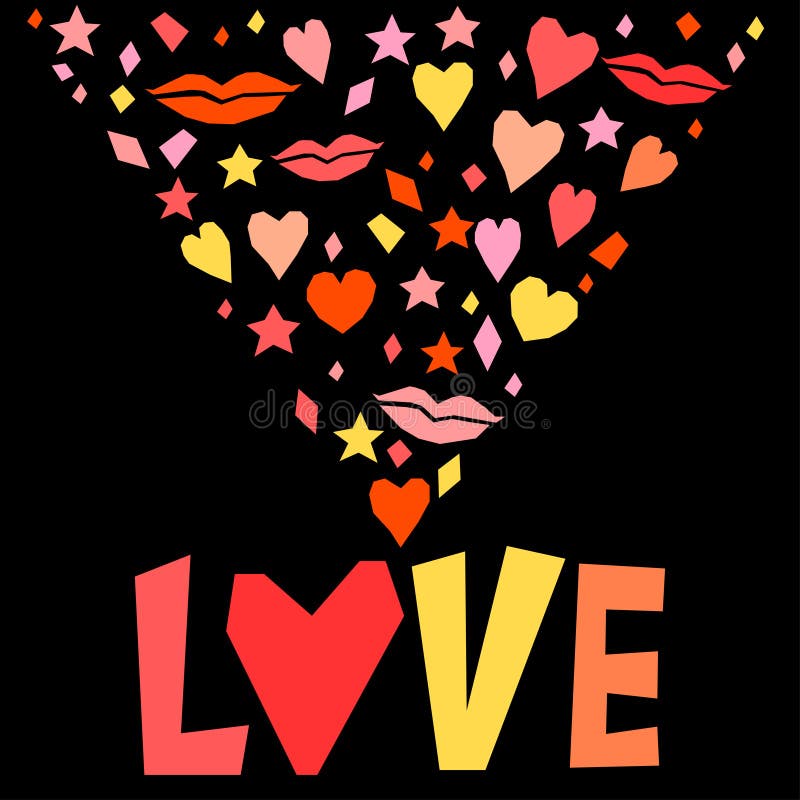 Love Theme. Valentine S Day and Wedding Card Template Stock Vector ...