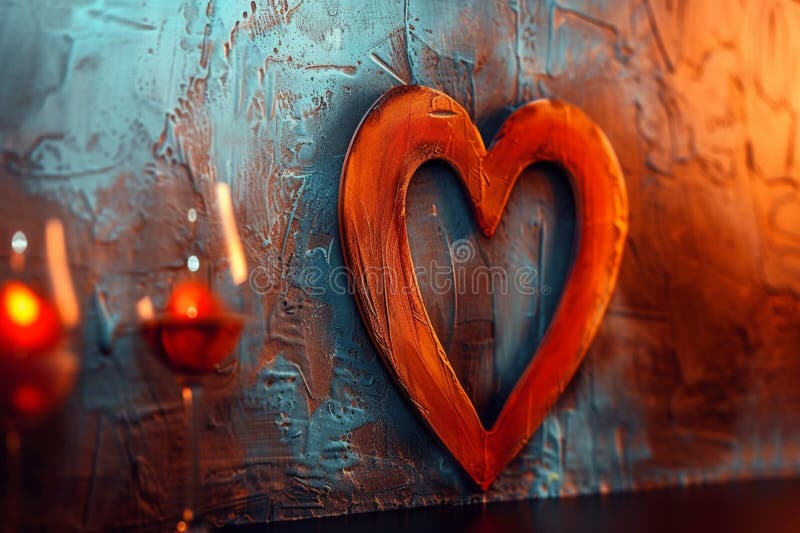 Love Themed Backdrop Featuring Hearts and Warm, Dreamy Ambiance Stock ...