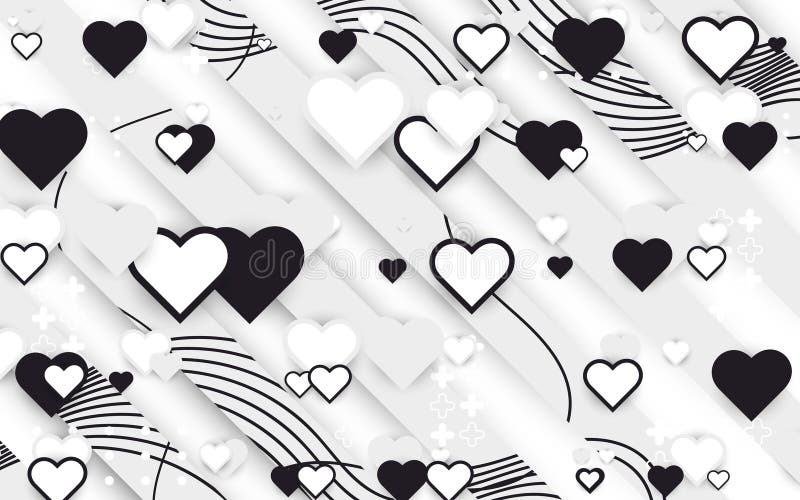 Love Themed Background Design with White Lines Stock Illustration ...