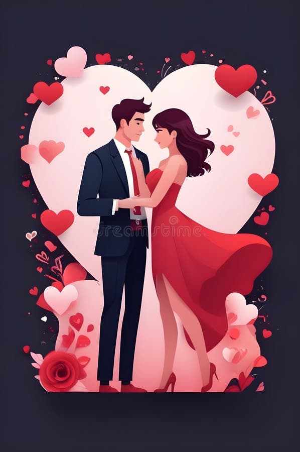 Love-themed Event Visual with Motion Effects of Floating Hearts and ...
