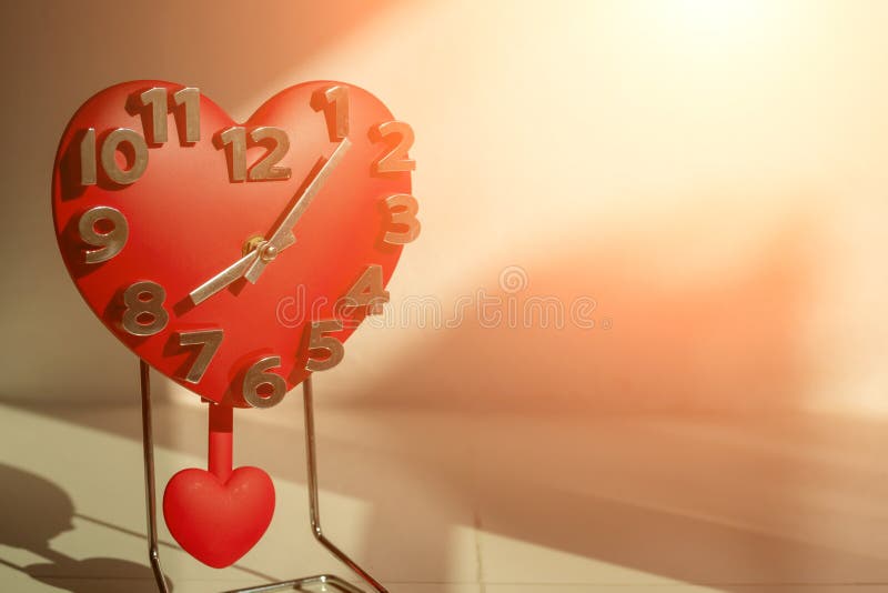 Love and Time, Heart Shaped of Clock Decor at Home Stock Image - Image ...
