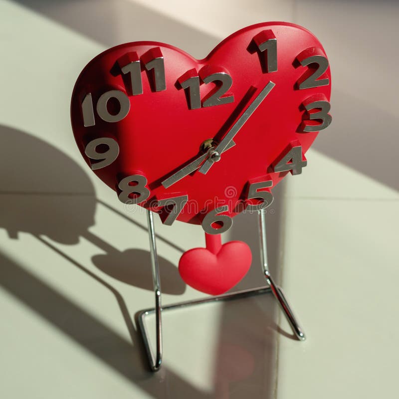 Love and Time, Heart Shaped of Clock Decor at Home Stock Image - Image ...