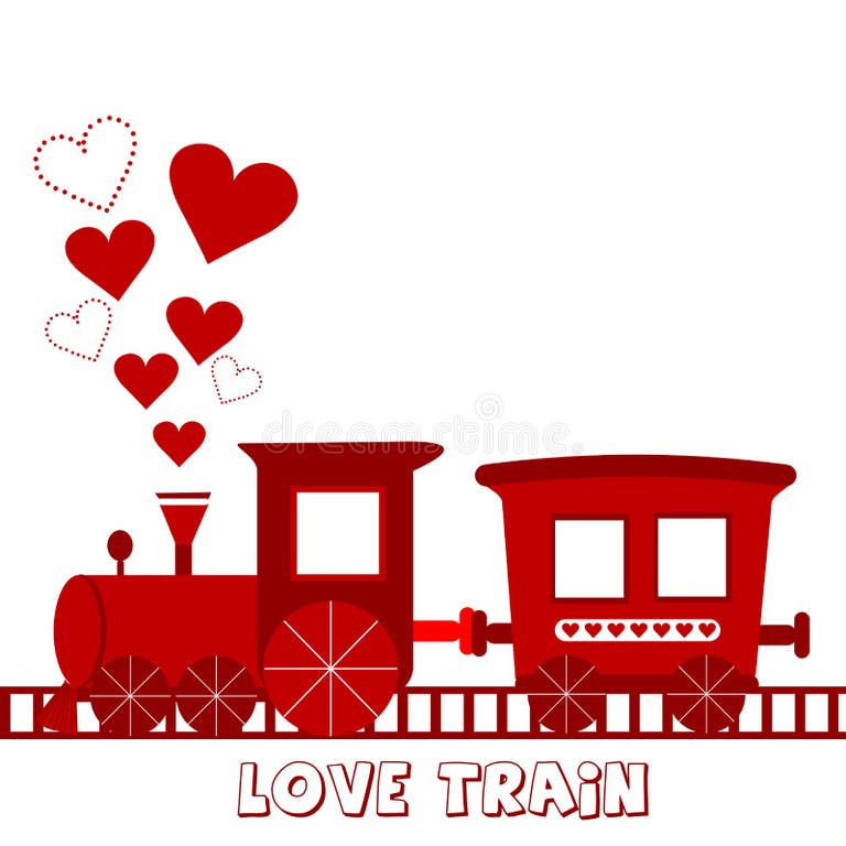 Love train card stock vector. Illustration of railroad - 50000320