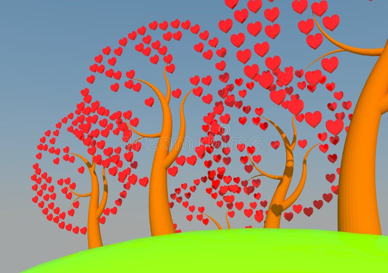 Love tree stock illustration. Illustration of valentine - 22788320