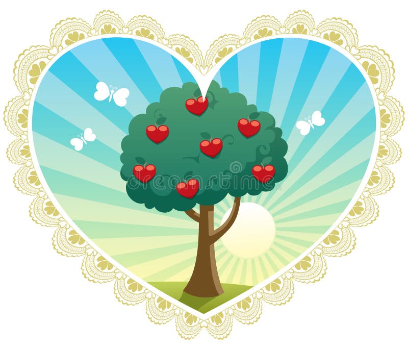 Love Tree stock vector. Illustration of note, saint, valentine - 22892862