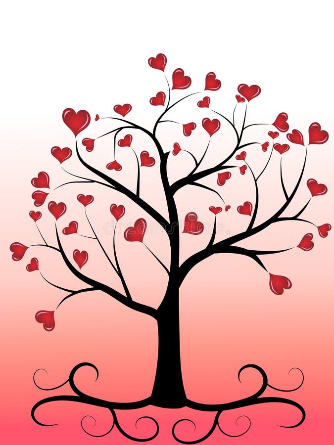 Love tree stock vector. Illustration of white, lines - 51057321