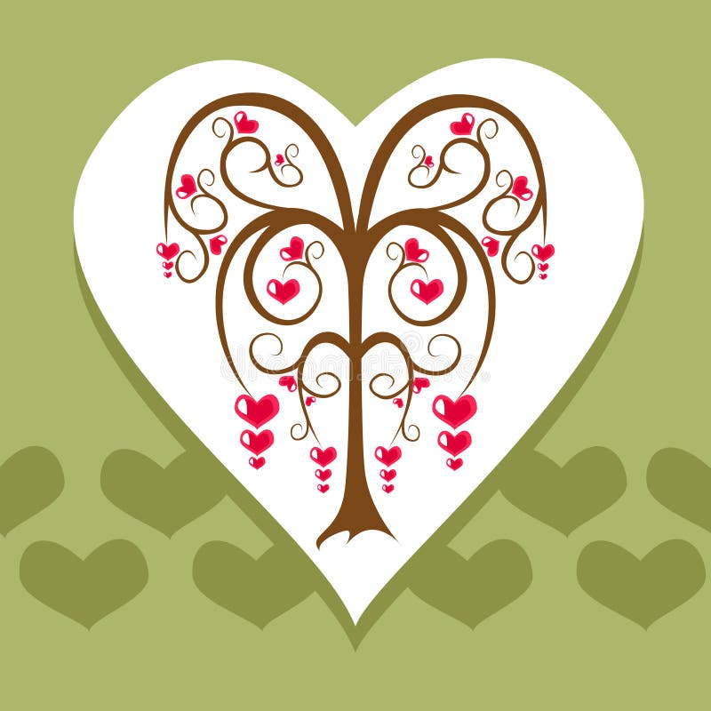 Love tree card stock illustration. Illustration of tree - 24384965