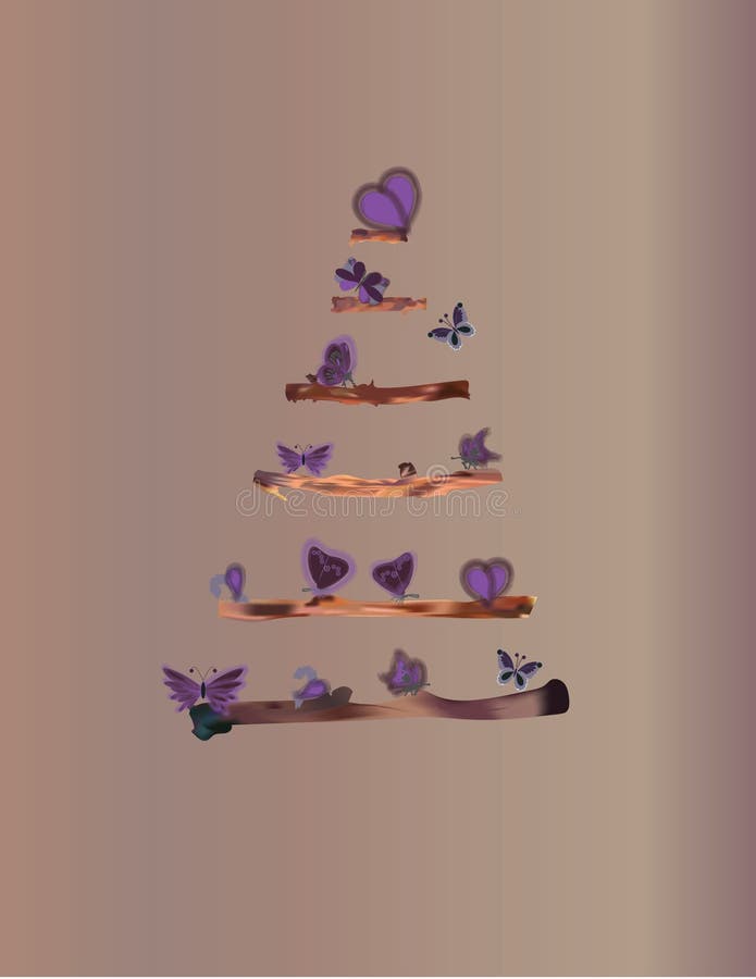 Love tree stock illustration. Illustration of purple - 64137914