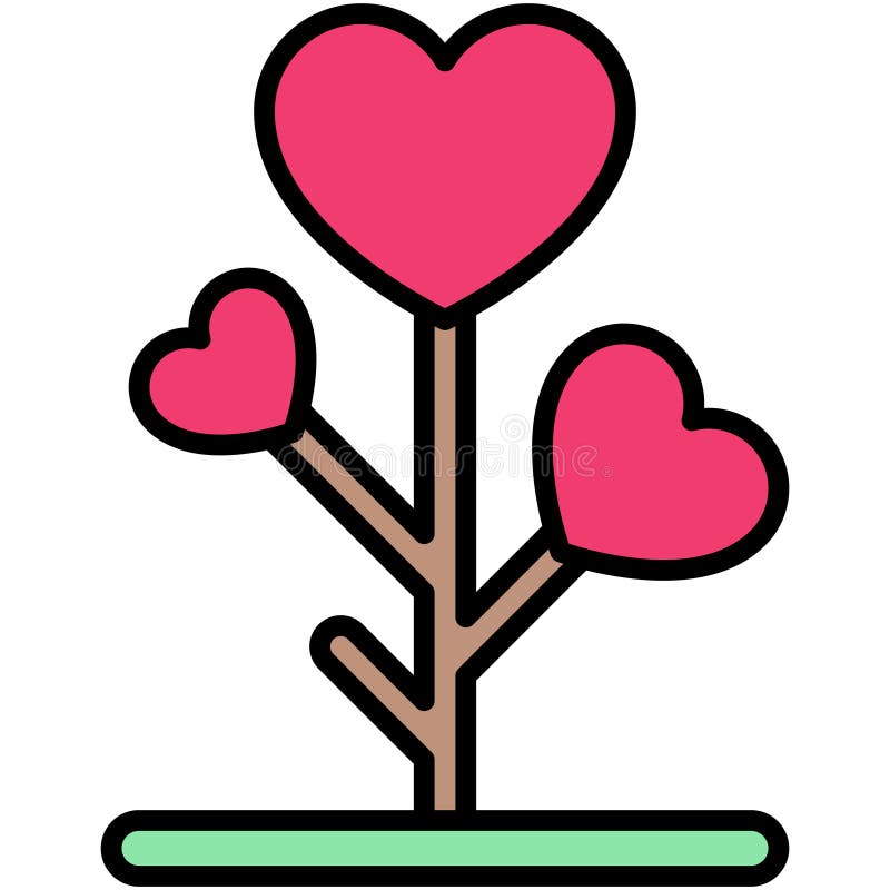 Love Tree Icon, Love and Heart Vector Stock Vector - Illustration of ...