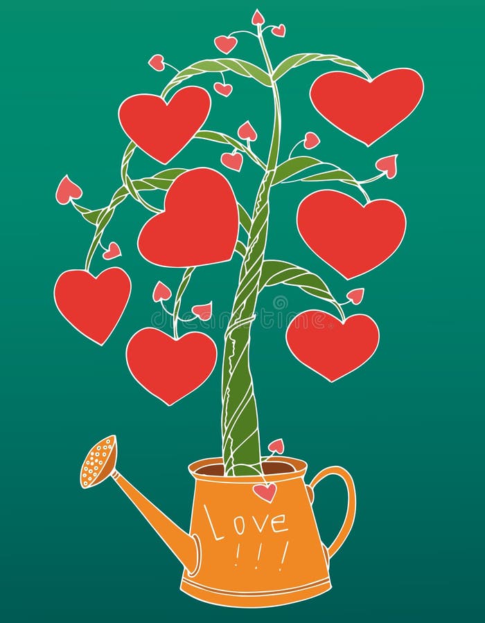 Love tree stock vector. Illustration of grow, coffee - 34255254