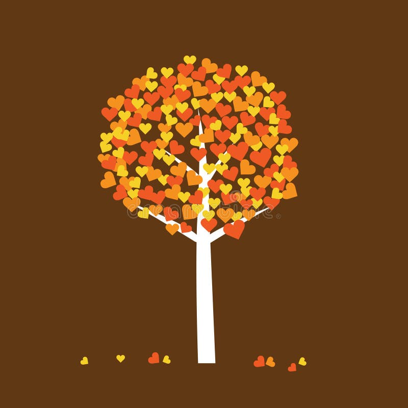 Love Tree with Leaf in Heart Shape Stock Vector - Illustration of icon ...