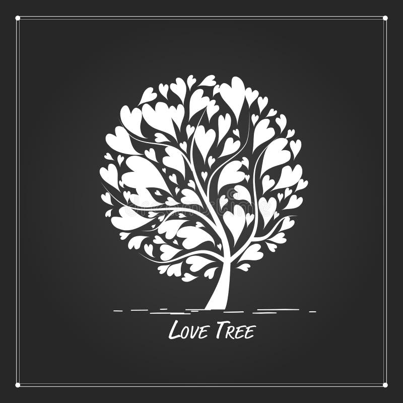 Love tree for your design stock vector. Illustration of frame - 101621389