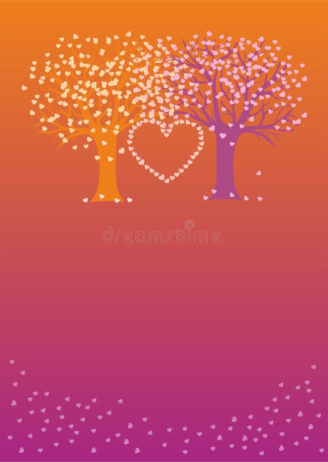 Love trees stock illustration. Illustration of abstract - 72264613