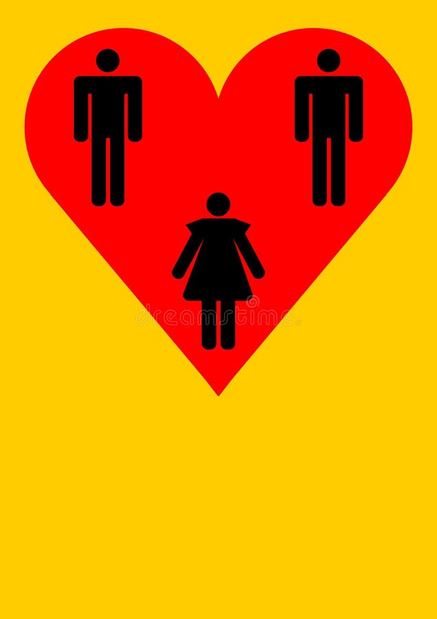 Love triangle stock illustration. Illustration of male - 35203478