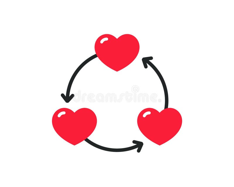 Love Triangle Symbol. Illustration Vector Stock Vector - Illustration ...
