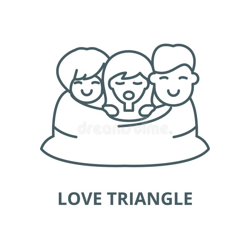 Love Triangle Black Icon, Vector Sign on Isolated Background. Love ...