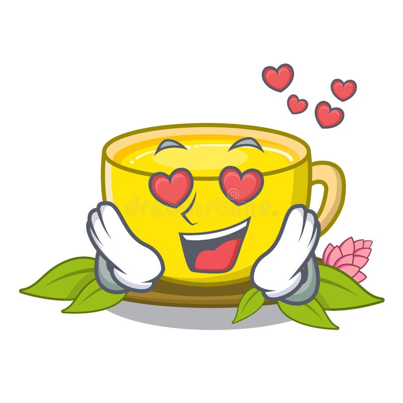 In Love Turmeric Tea in the Cartoon Shape Stock Vector - Illustration ...